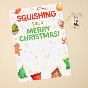 Printable Squish Christmas Gift Tags, Squishing You a Merry Christmas ...