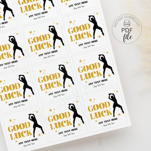 Printable Good Luck Dance Gift Tag | Dance Team Treat Bag Tag ...