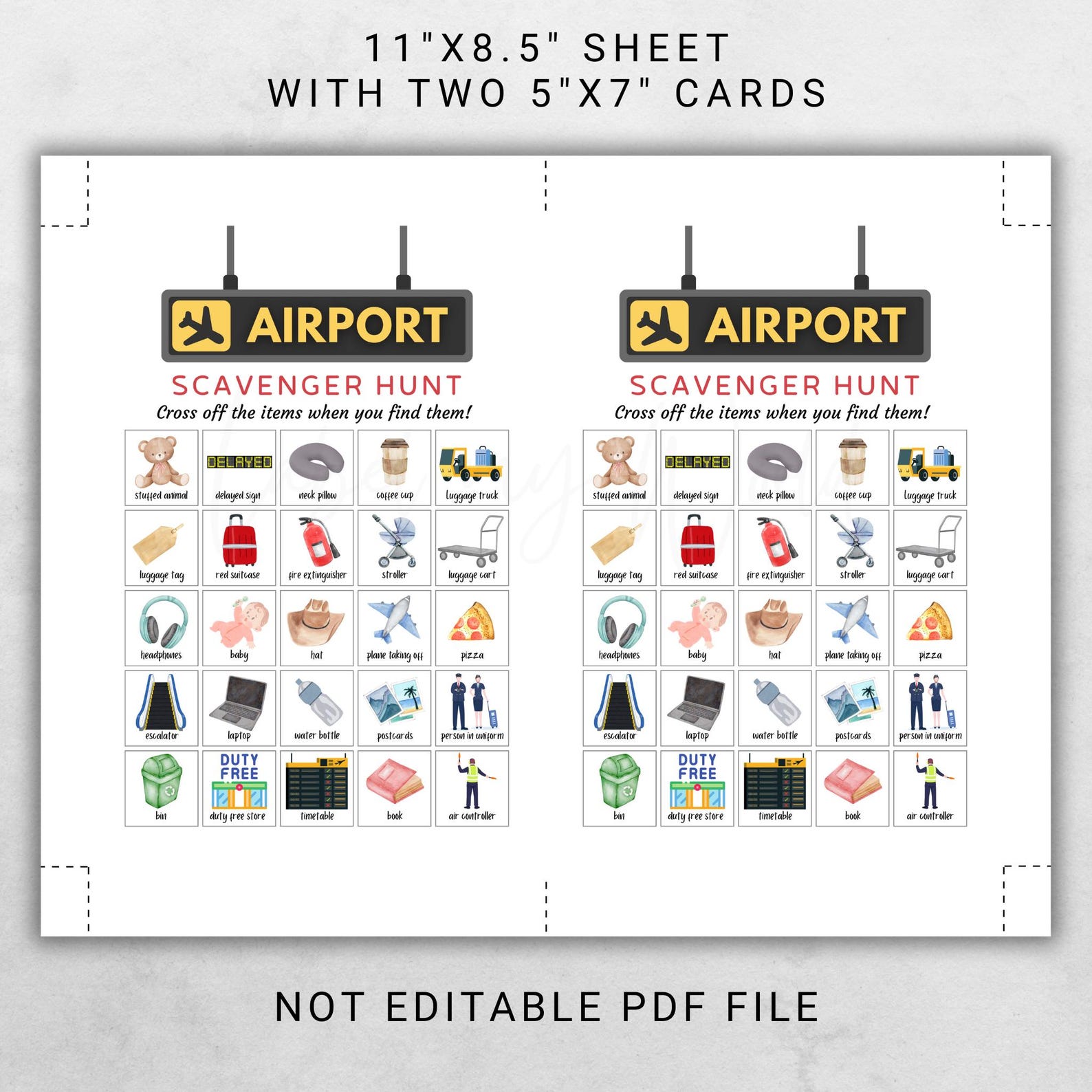 Printable Airport Scavenger Hunt, Holiday Vacation Treasure Hunt for ...