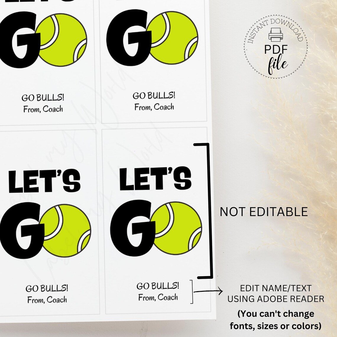 Tennis Team Let's Go Tags | Printable Tennis Good Luck Game Day Snacks ...