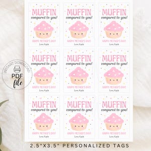 Printable Mother's Day Muffin Gift Tag, Muffin Compares to You ...