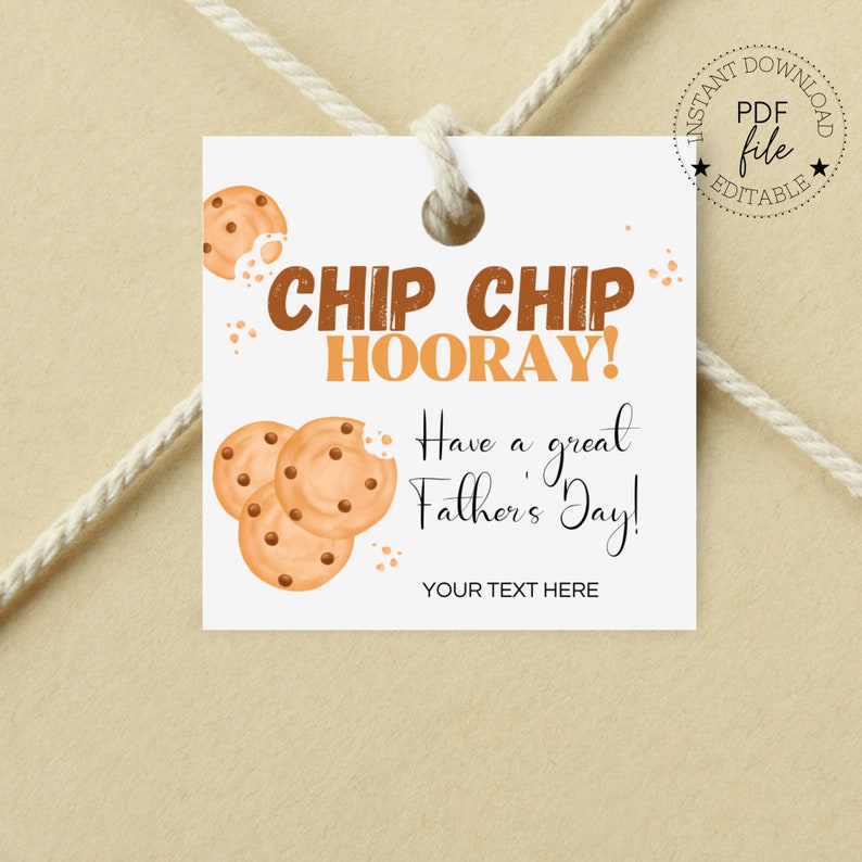 Happy Father's Day Cookies Gift Tag Printable Editable - Etsy