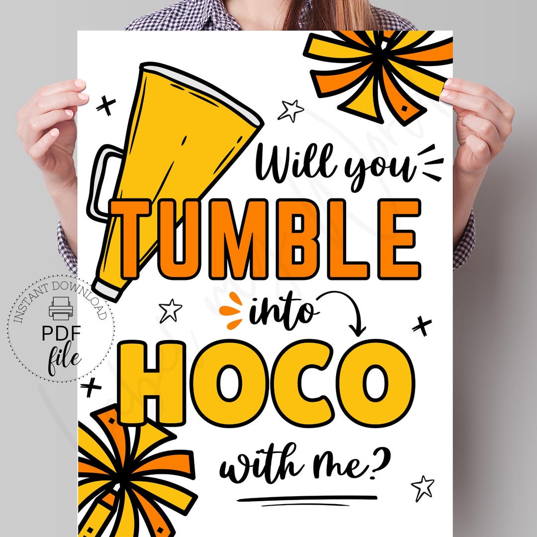 Printable Cheerleader Gymnastics Homecoming Proposal Sign, Will You ...