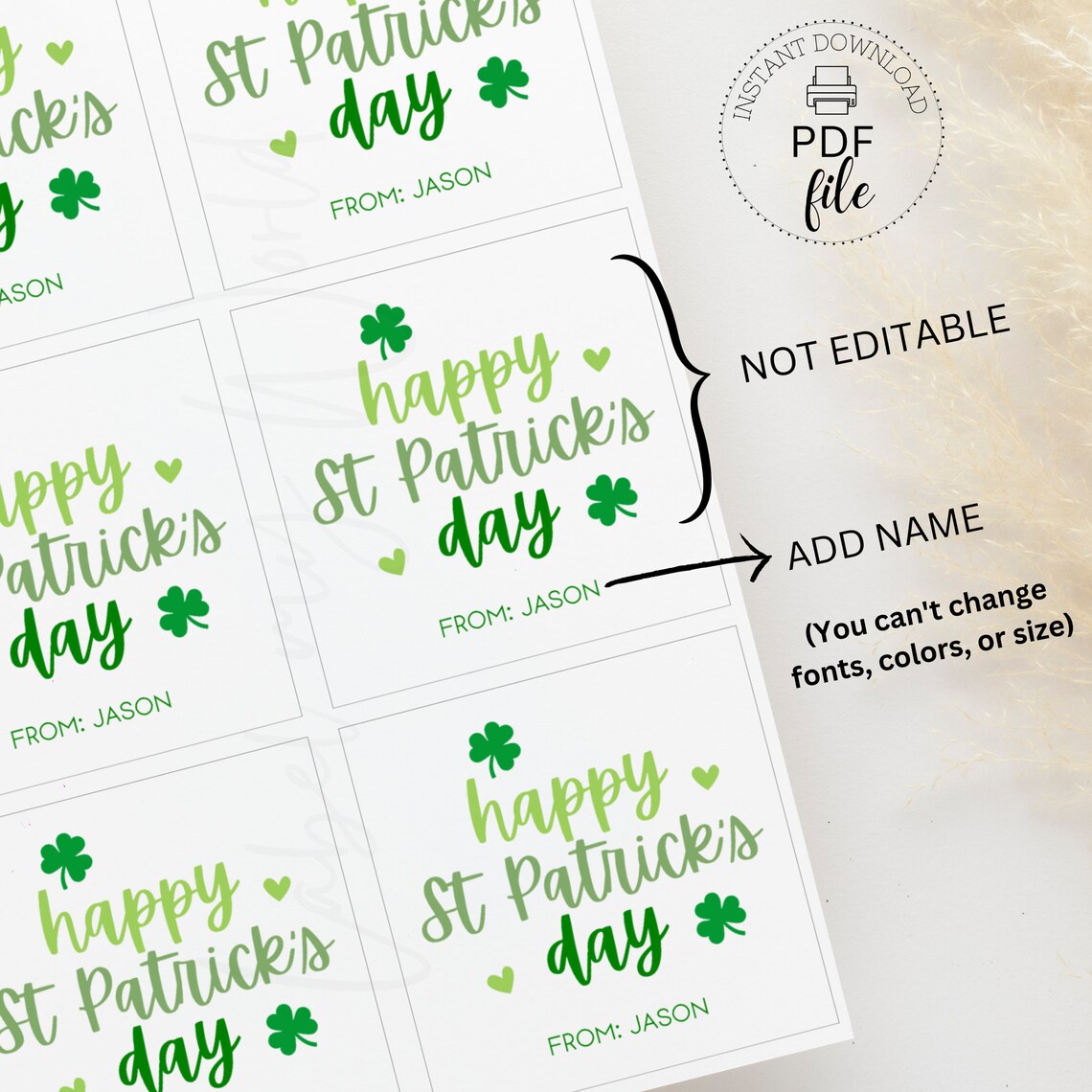 Printable Happy St Patrick's Day Tags, Personalized 2.5" Round Labels ...