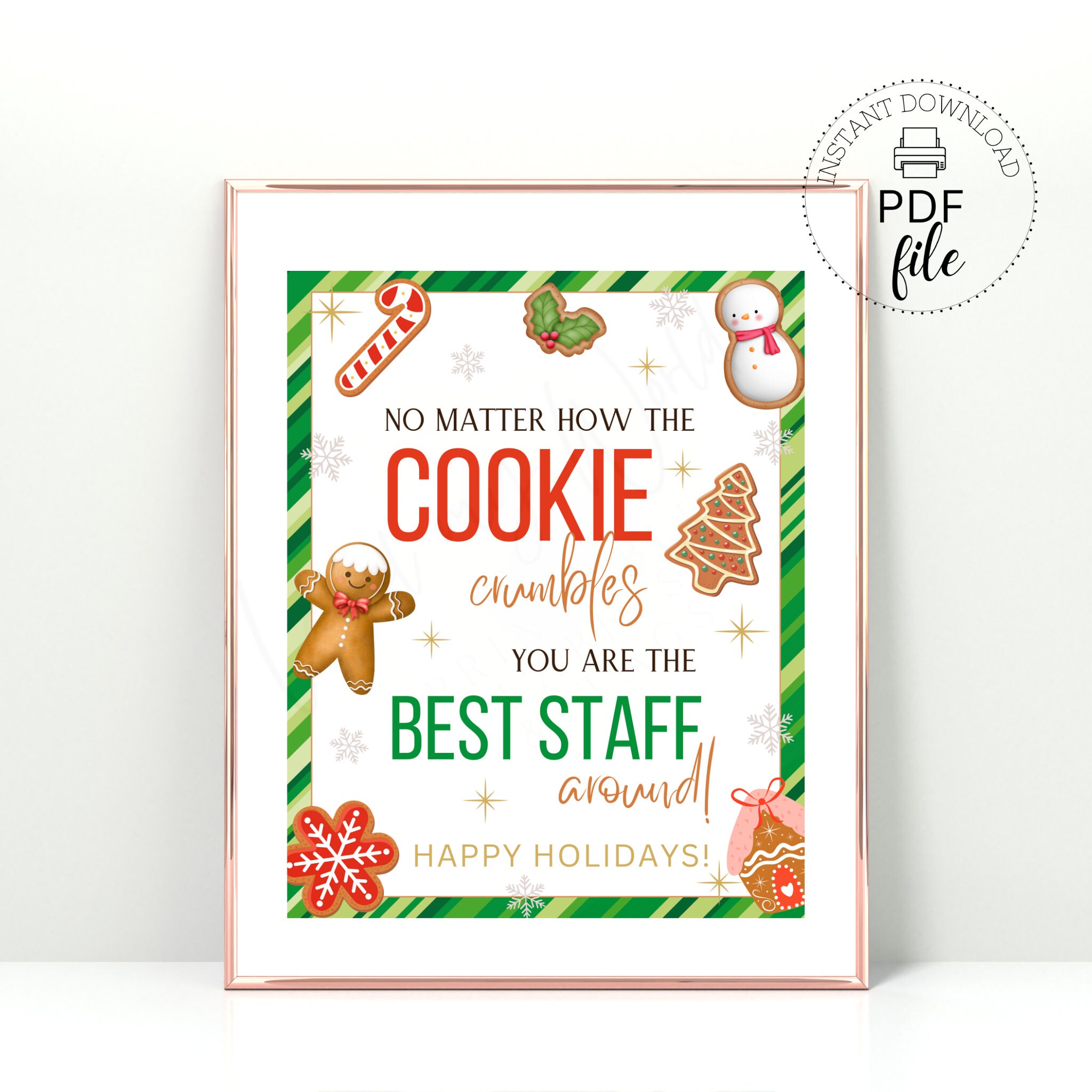 Printable Christmas Cookies Appreciation Sign No Matter How - Etsy