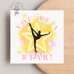 Gymnastics You're a Star Tag, Printable Gymnastics Team Treat/snack Bag ...