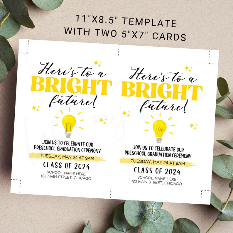 Printable Here's to a Bright Future Invitation Card | Personalized End ...