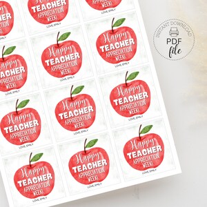 Printable Happy Teacher Appreciation Week Gift Tag, Teacher ...