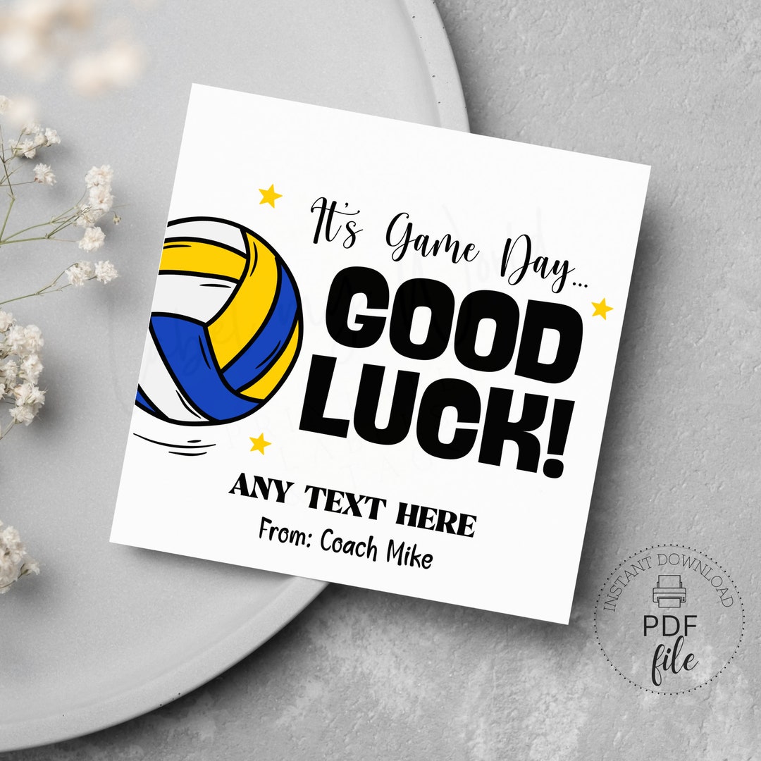 Volleyball Good Luck Printable Tags | Personalized Cheer Team Gift Tag ...