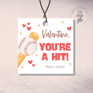 Printable Baseball Valentine Cards | Personalized Kids Valentine's Day ...