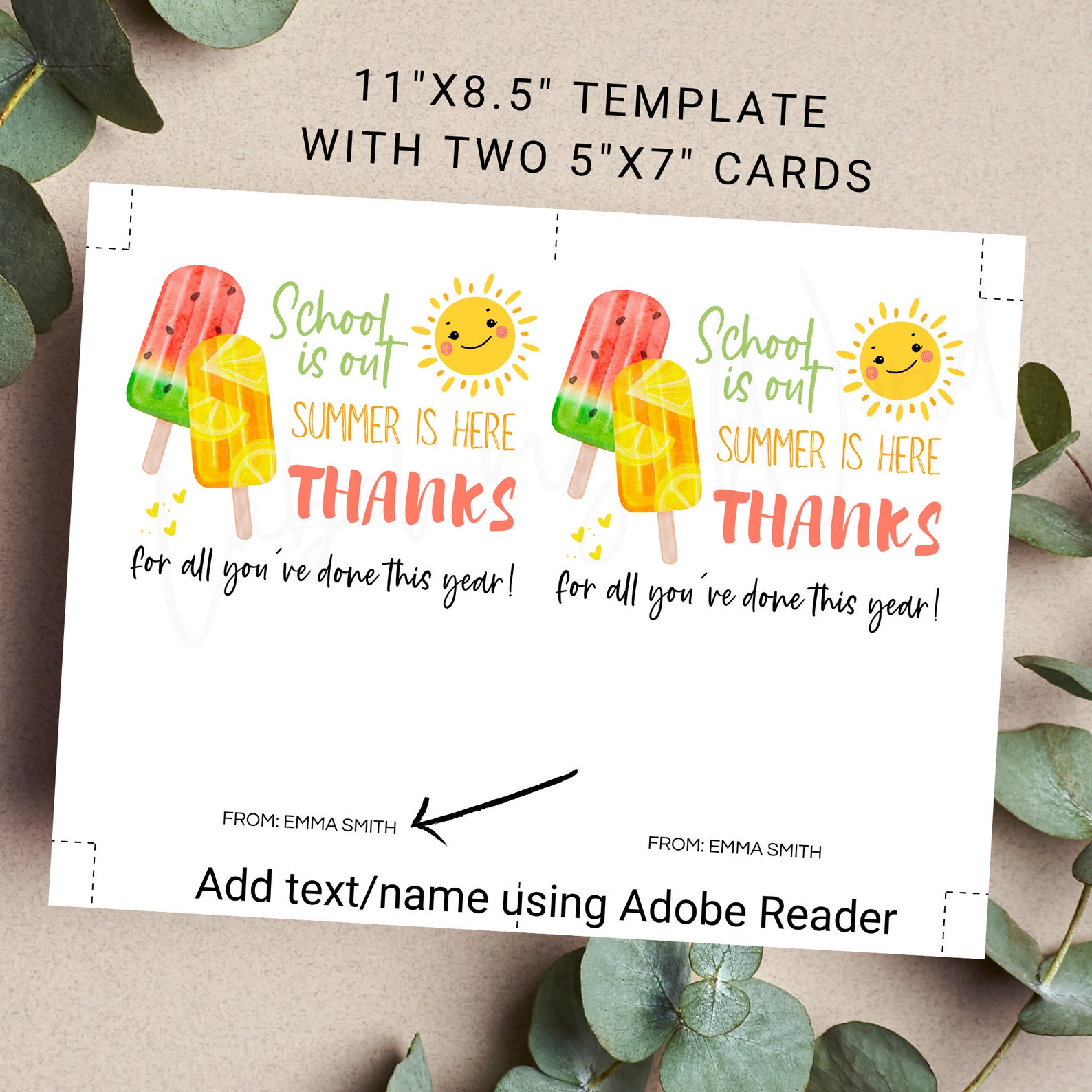 Printable School is Out Summer is Here Personalized Gift Card Holder ...