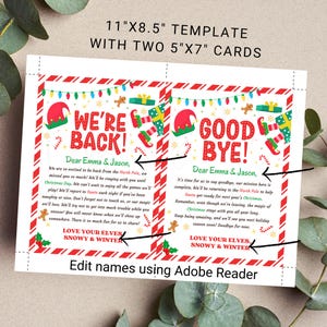 Printable Elf/elves Arrival & Goodbye Letters, Christmas Elf Return 5 ...
