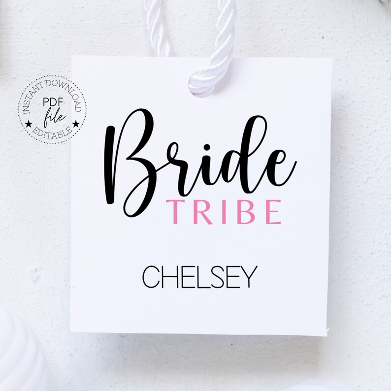 Bride Tribe Editable Name Tags Personalized Bachelorette - Etsy