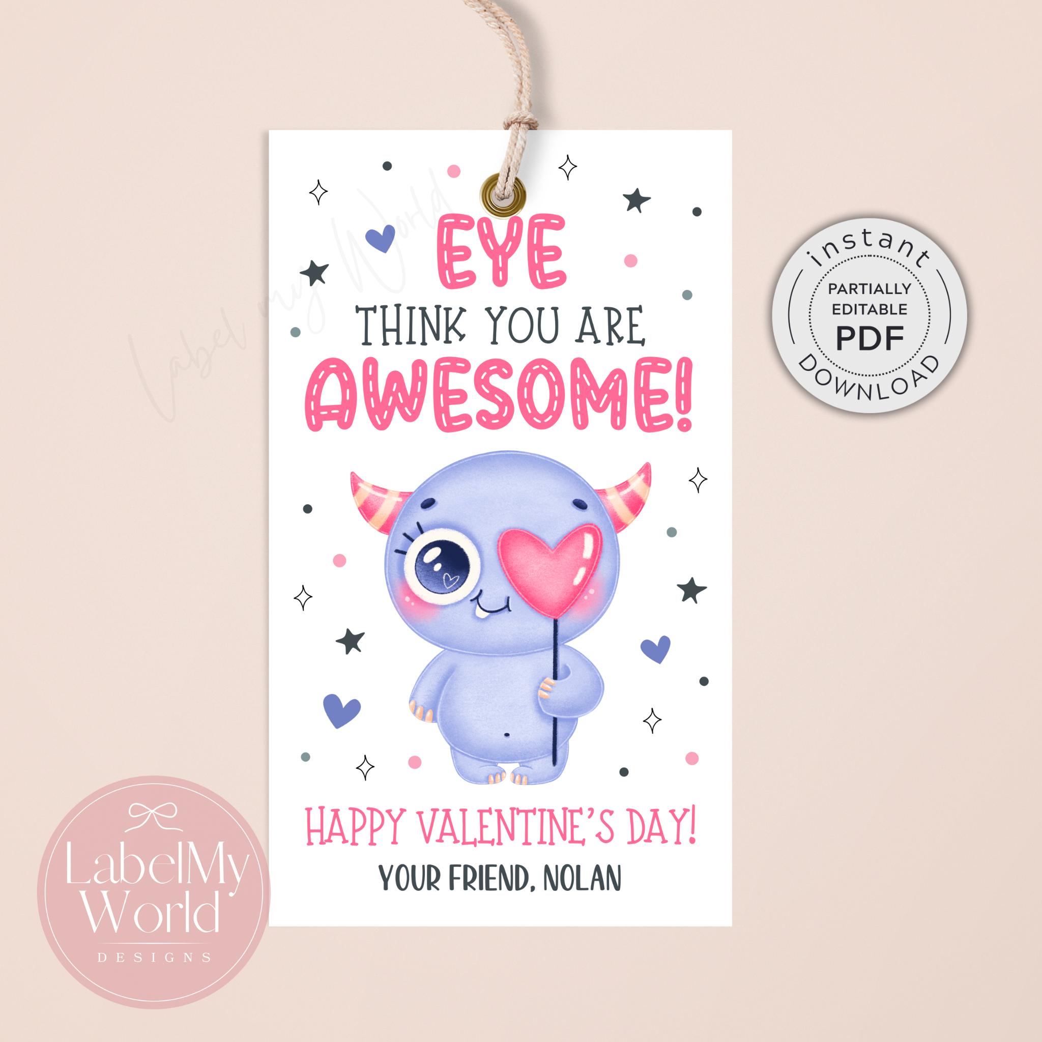 Printable Monster Valentine Cards, Classroom Monster Valentine's Day ...
