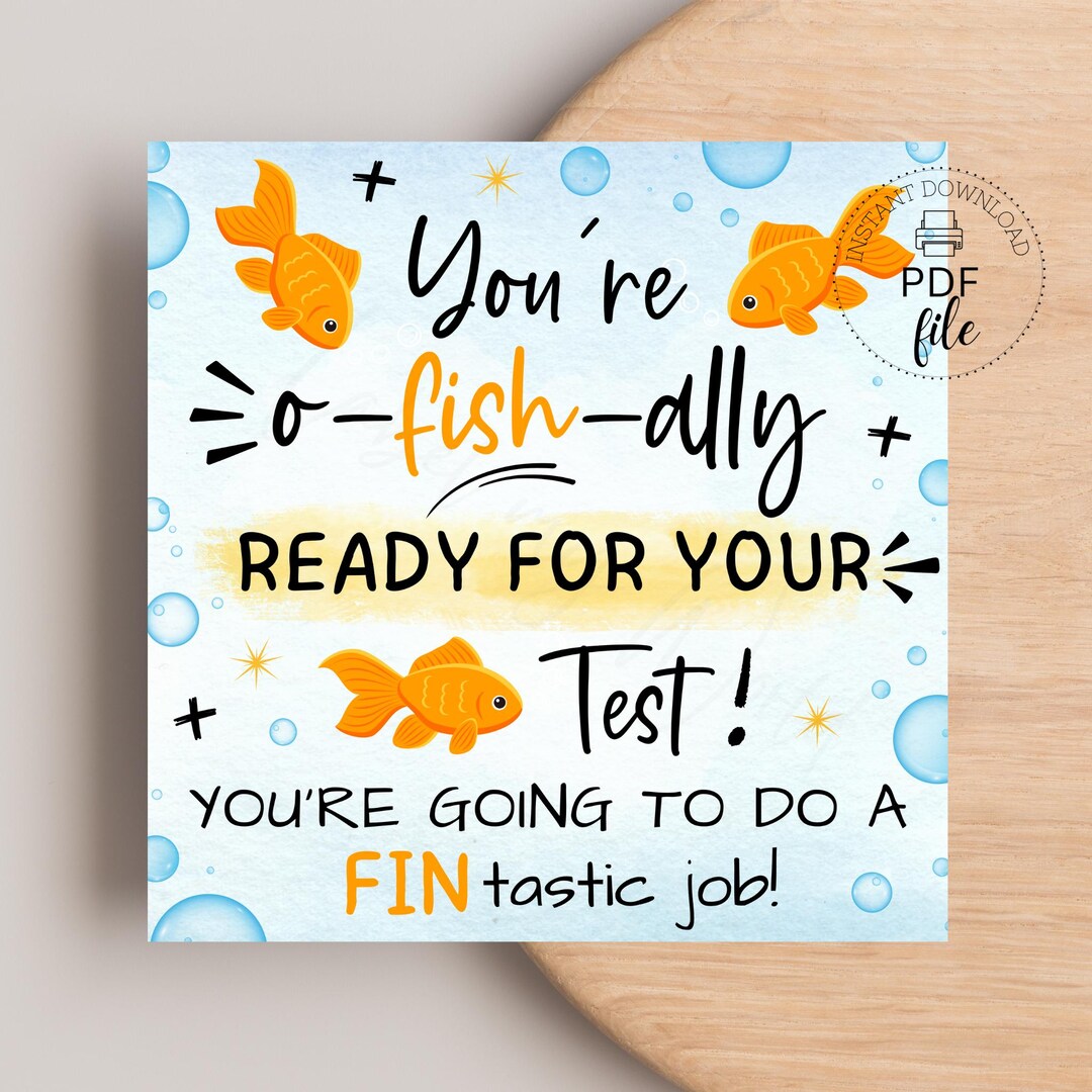 Printable Fish Crackers Testing Day Gift Tag, O-fish-ally Ready for ...