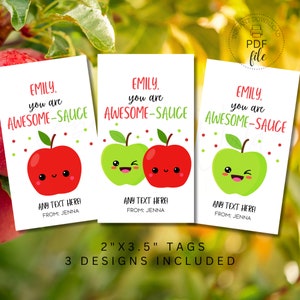 Printable You Are Awesome-sauce Gift Tag | Personalized Classroom ...