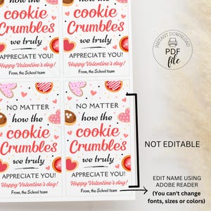 Printable Valentine Cookies Gift Tag, Personalized No Matter How the ...