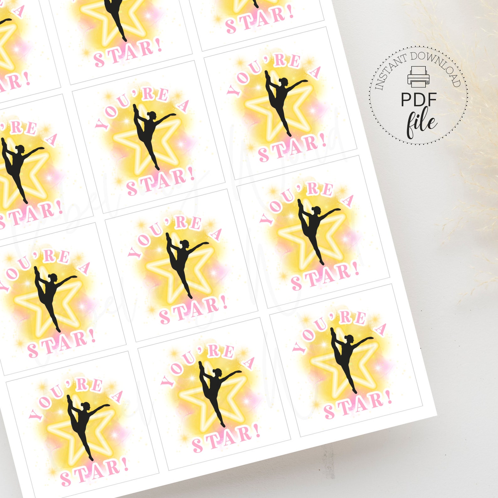 Dance You're a Star Tags, Printable Dance Team Treat/snack Bags Tag ...