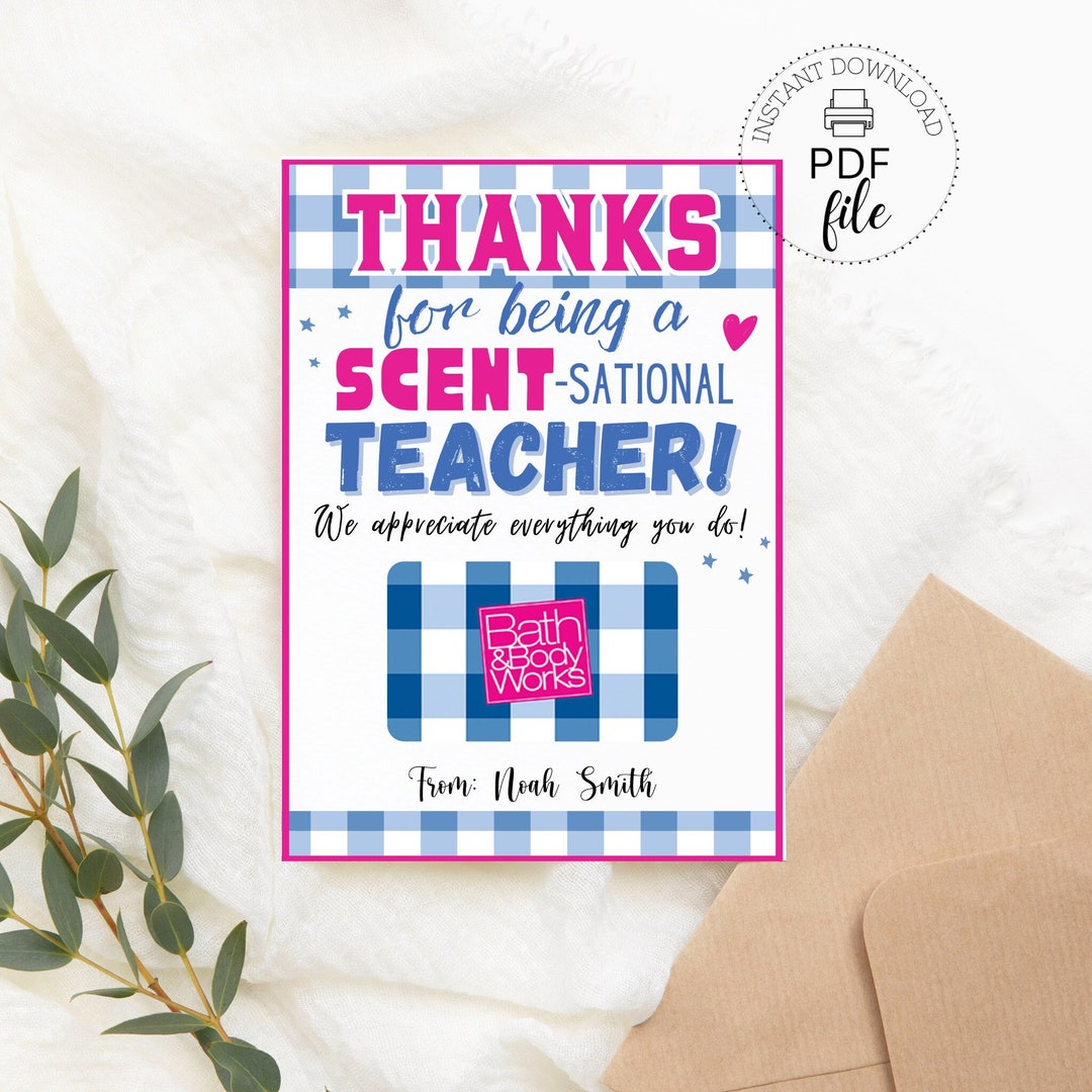 Bath & Body Gift Card Holder Template | Printable Thanks for Being a ...