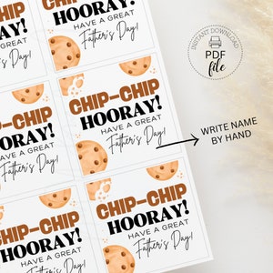 Happy Father's Day Cookies Gift Tag | Printable Editable Chip Chip ...