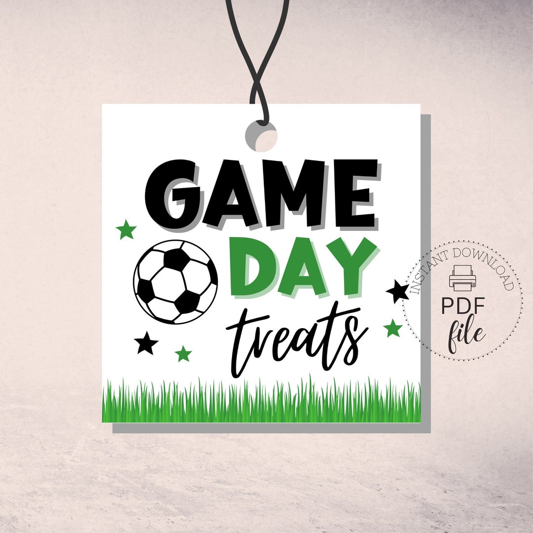 Soccer Game Day Tags Game Day Treats Soccer Square Gift Tags Printable ...