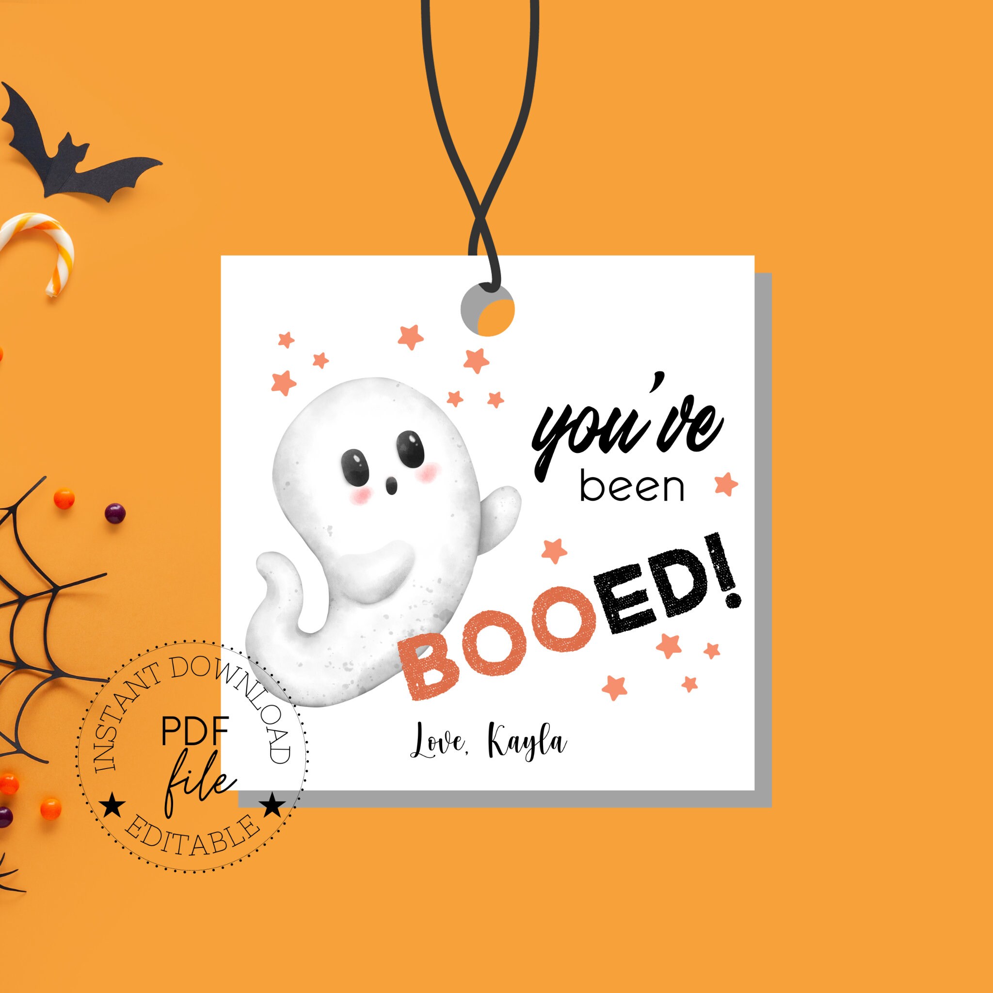 Editable You've Been Booed Printable Gift Tags - Etsy