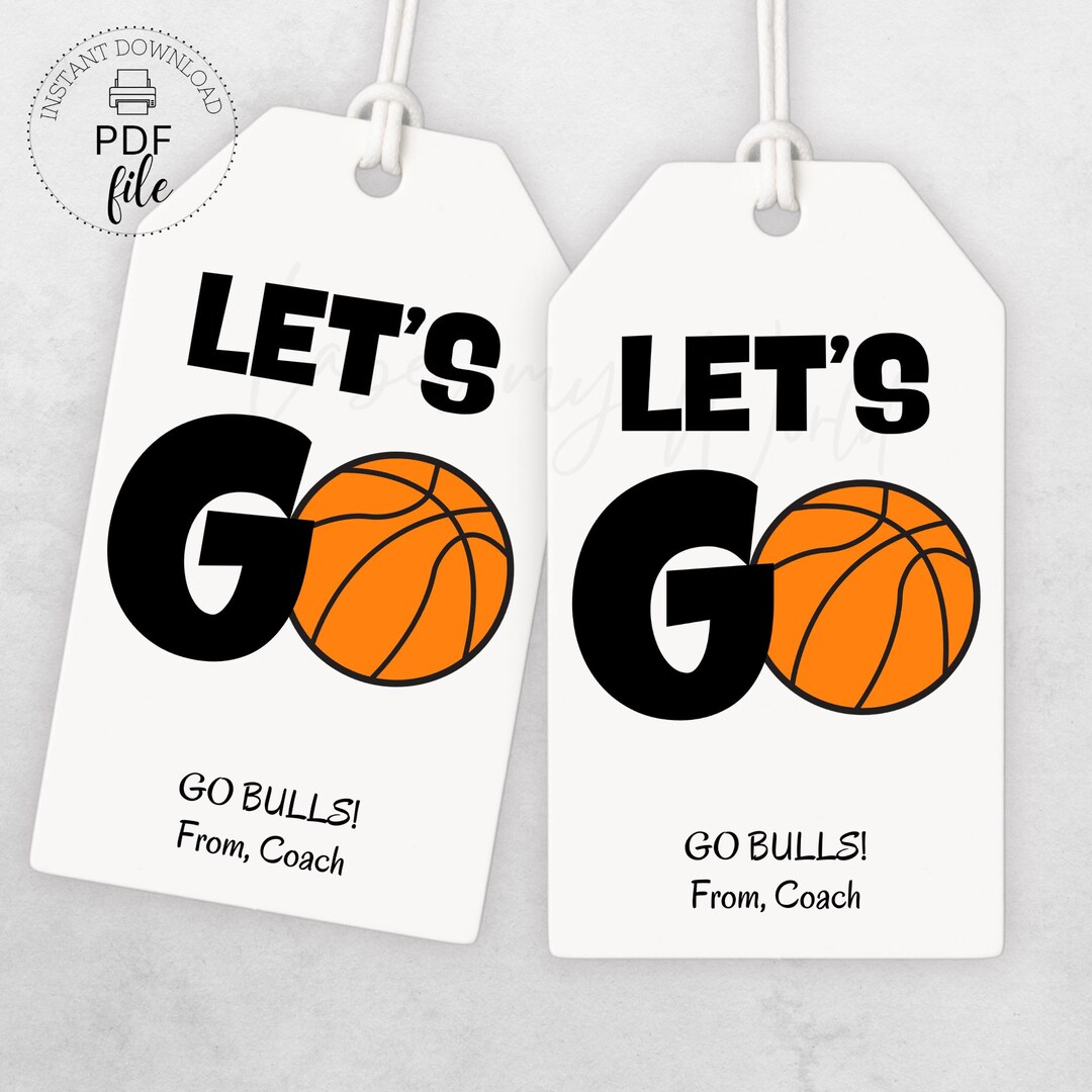 Basketball Team Let's Go Tags | Printable Basketball Good Luck Game Day ...