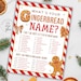 Printable What's Your Gingerbread Name Game, Christmas Game Sign 8"x10 ...
