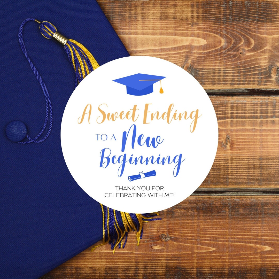 Royal Blue & Gold Graduation Cap A Sweet Ending to a New - Etsy