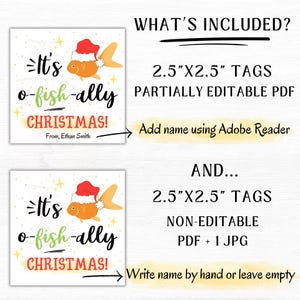 Printable Christmas Goldfish Tag, It's O Fish Ally Christmas ...