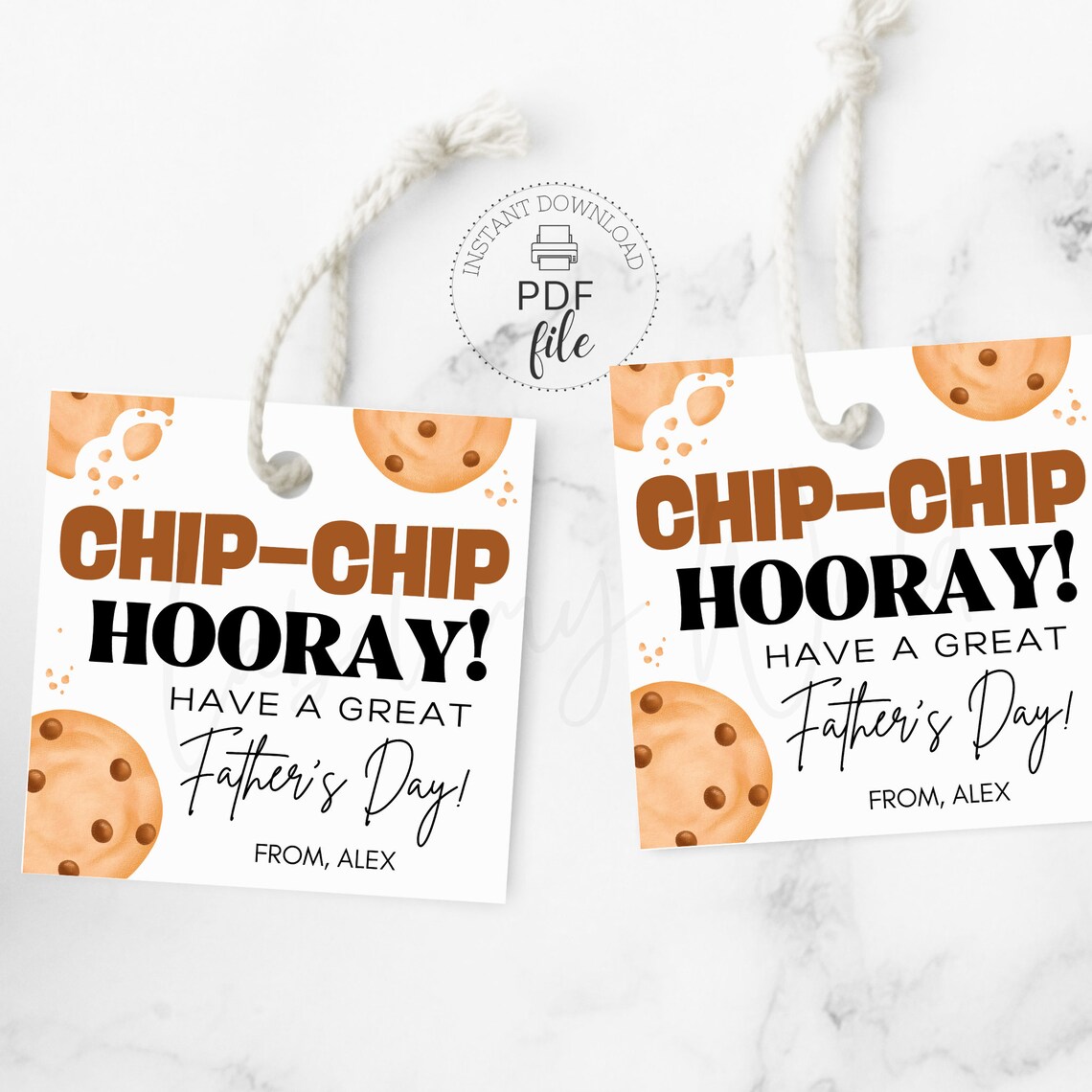Happy Father's Day Cookies Gift Tag | Printable Editable Chip Chip ...