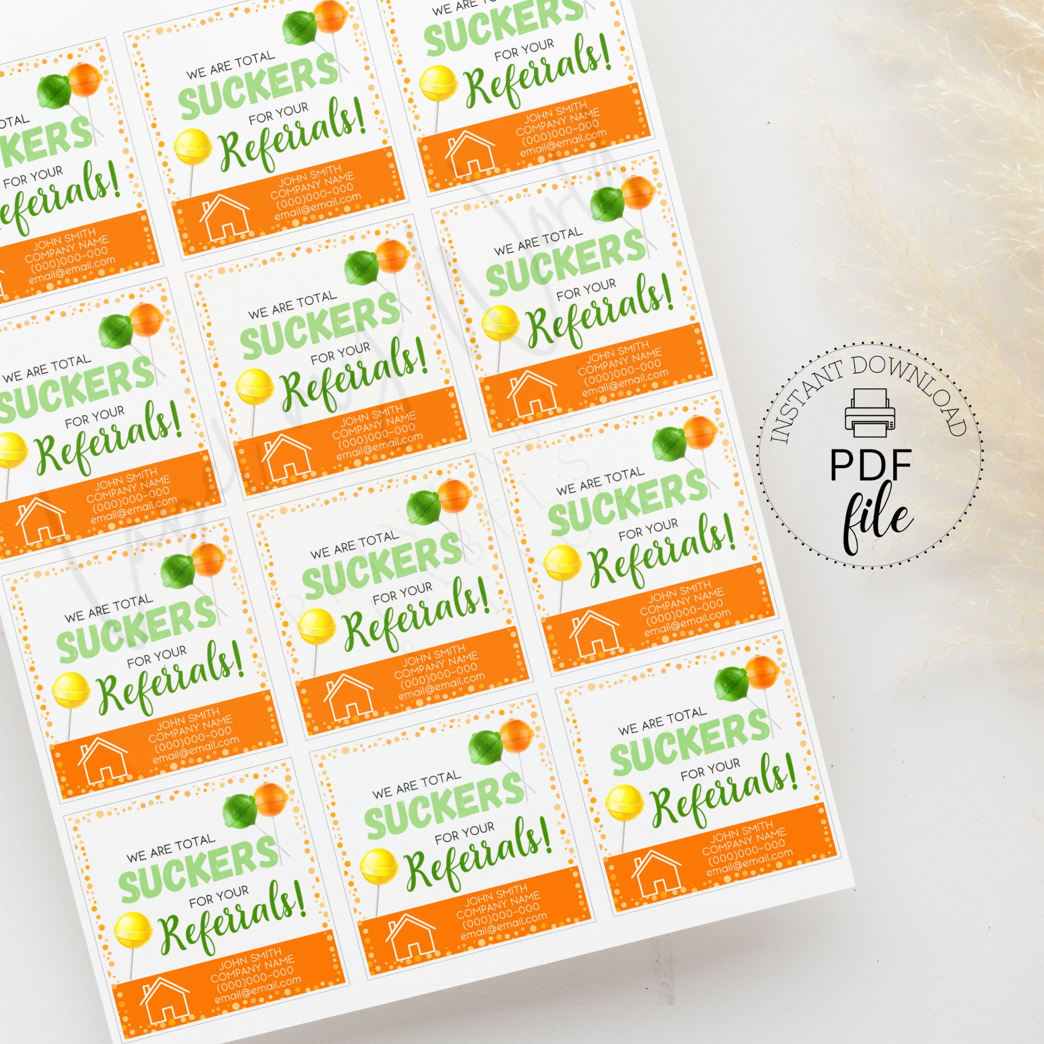 Candy Realtor Pop by Tags We Are Total Suckers for Your Referrals Tag ...