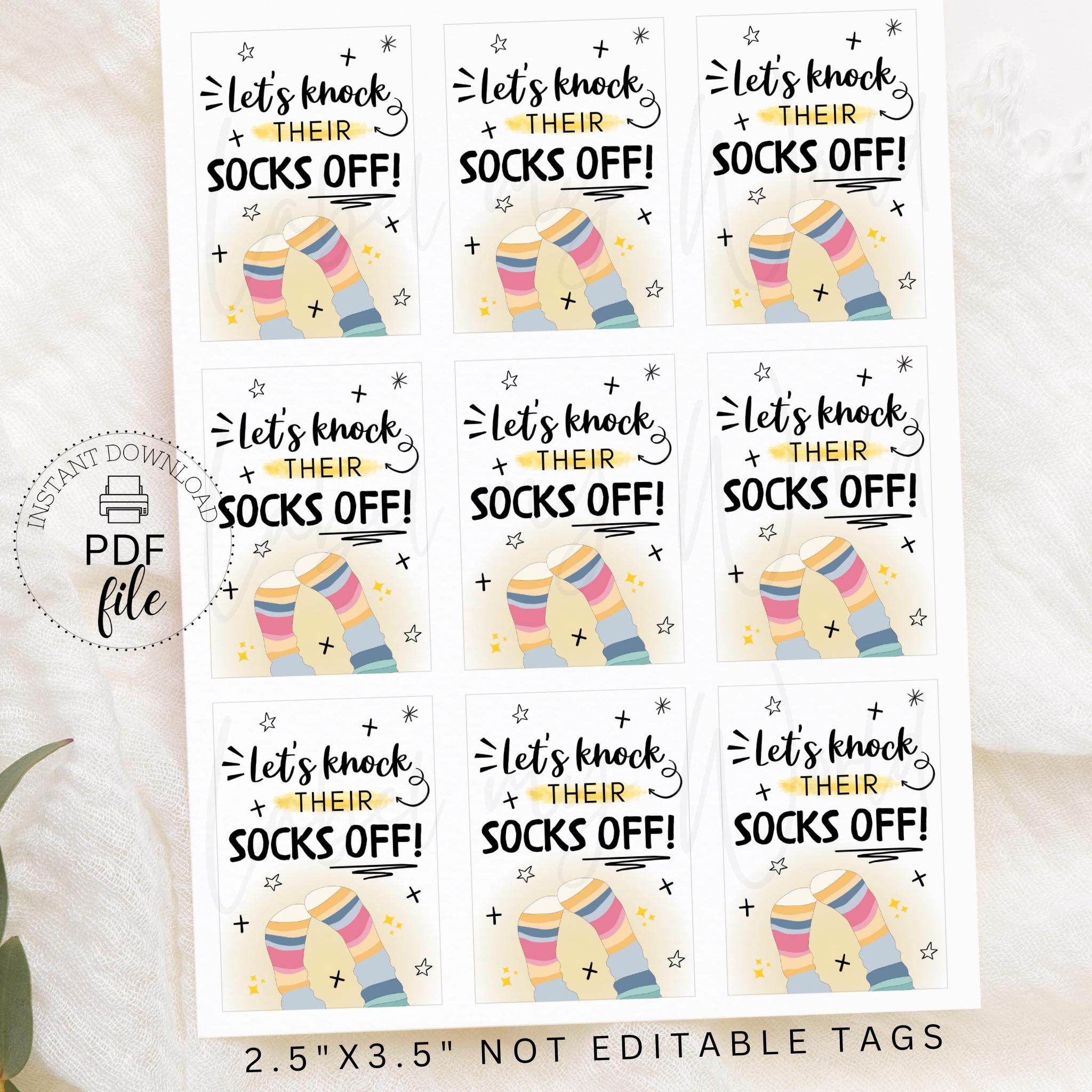 Printable Let's Knock Their Socks off Gift Tags, Cheerleading, Dance ...