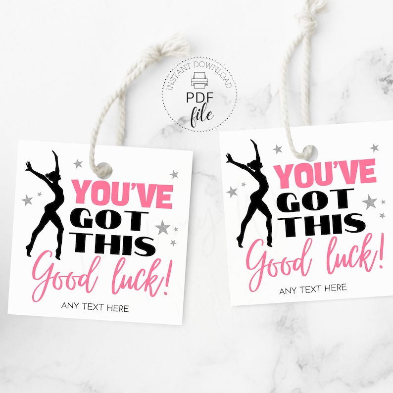 Printable Gymnastics Good Luck Tags | Personalized You've Got This Gift ...