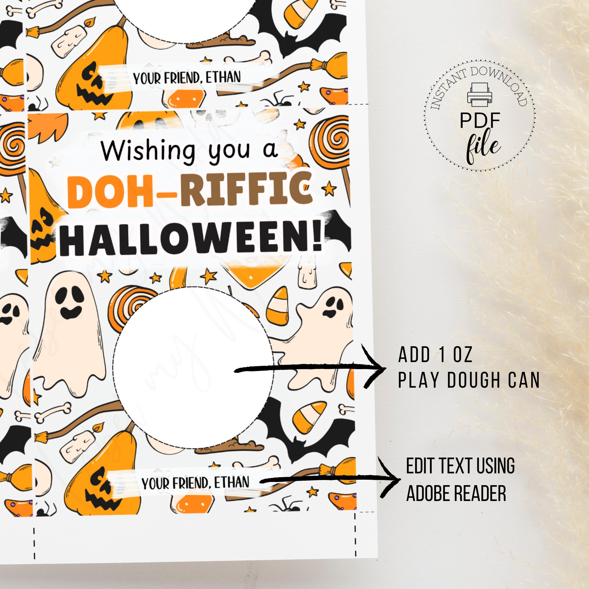 Halloween Playdough Card Holder, Doh-riffic Halloween Ghost Tag ...