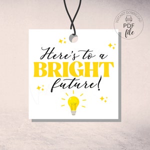 Here’s to a Bright Future! Gift Tag | Graduation Party Favor Tag ...