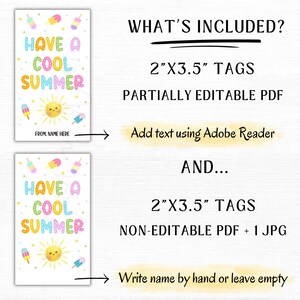 Have a Cool Summer Printable Gift Tag, End of School Year Personalized ...