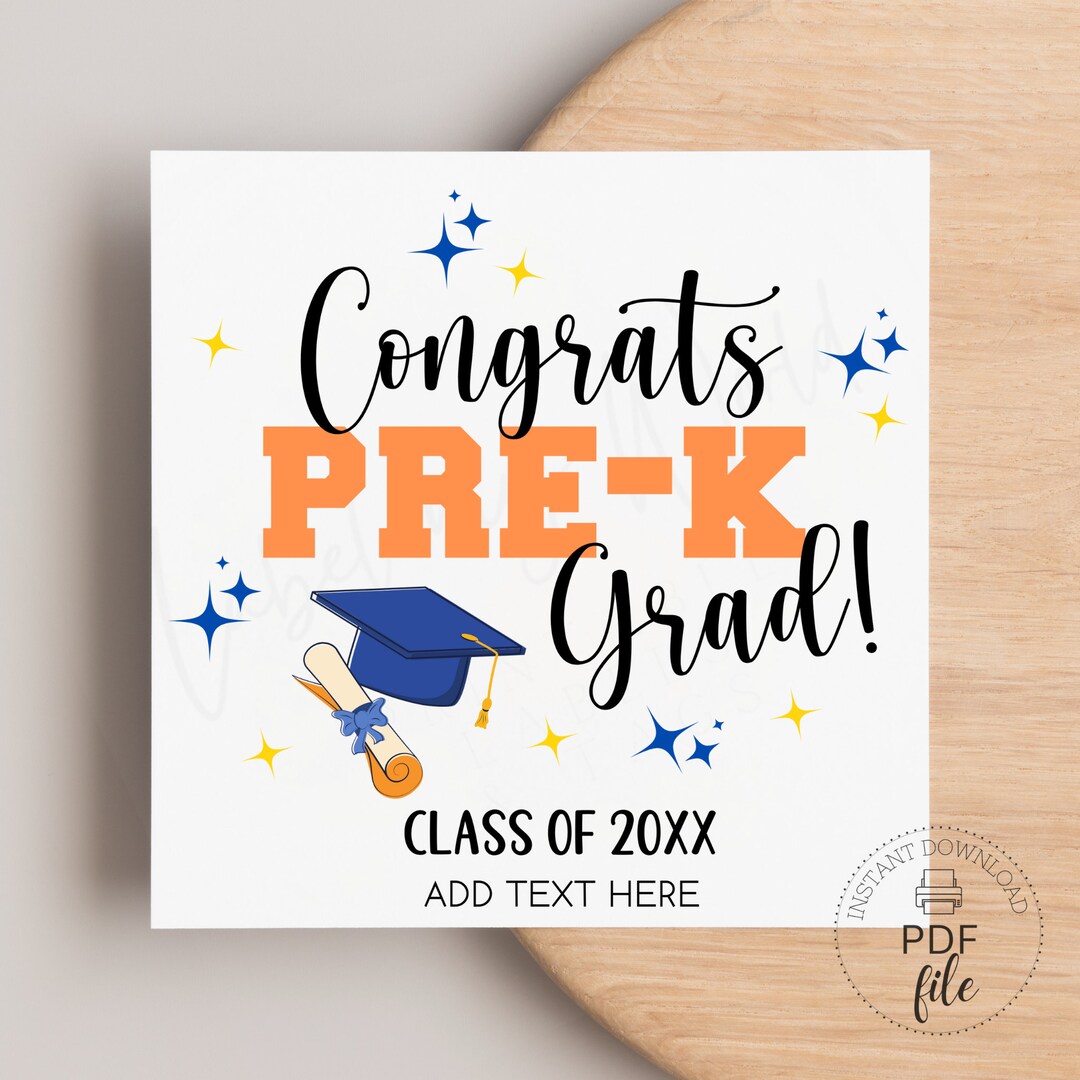 Preschool Graduation Gift Tag | Personalized Congratulations Pre-k ...
