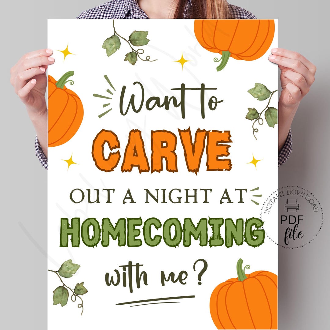 Printable Pumpkin HOCO Proposal Sign, Want to Carve Out a Night at ...