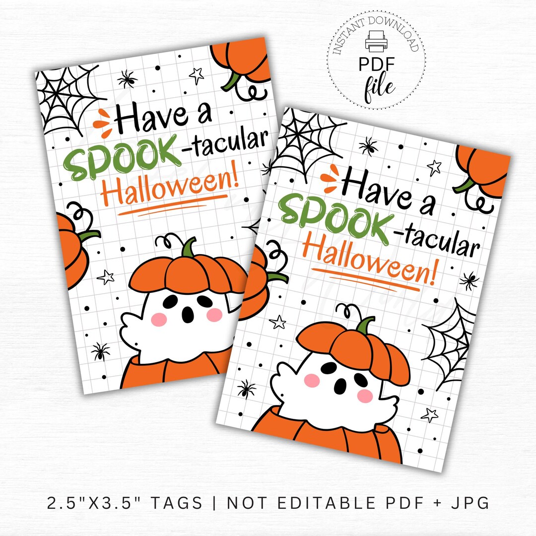 Printable Spook-tacular Halloween Treat Tags, Teacher, School ...