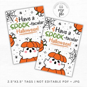 Printable Spook-tacular Halloween Treat Tags, Teacher, School ...