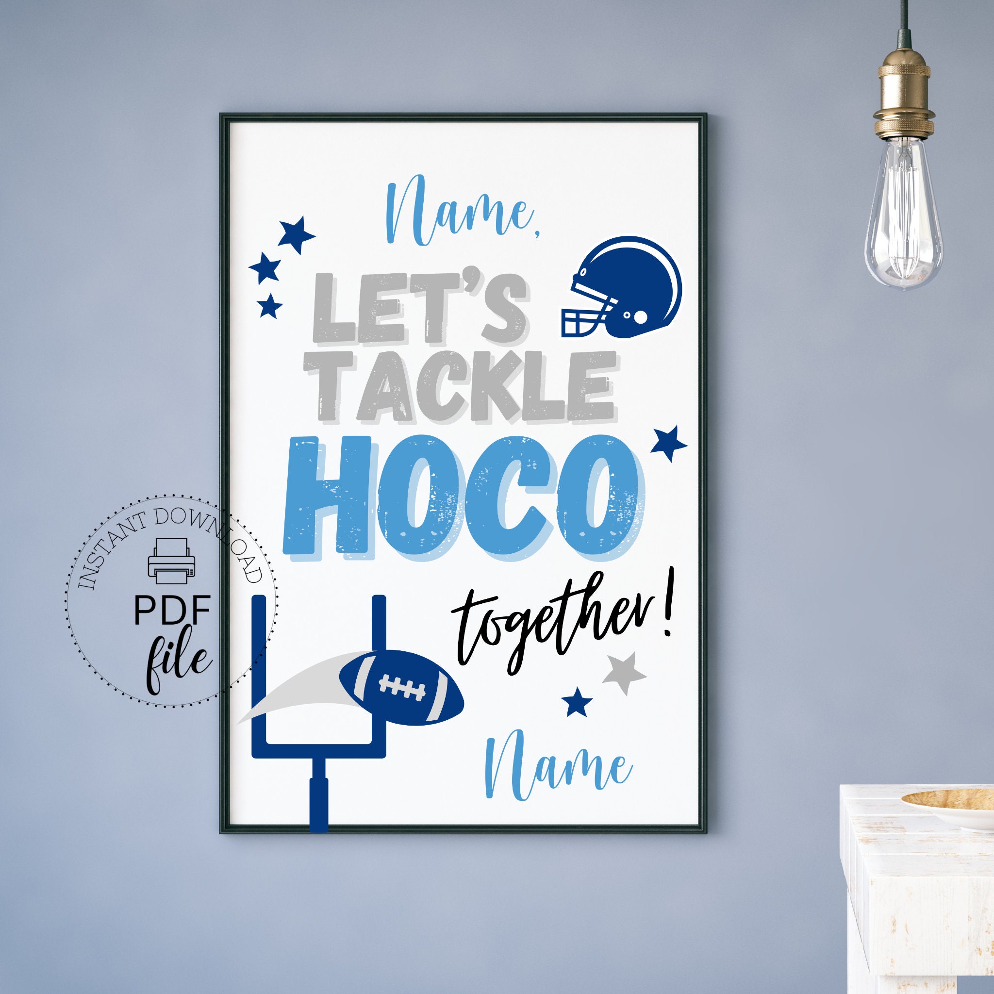 Editable HOCO Football Proposal Sign | Printable Let's Tackle HOCO ...