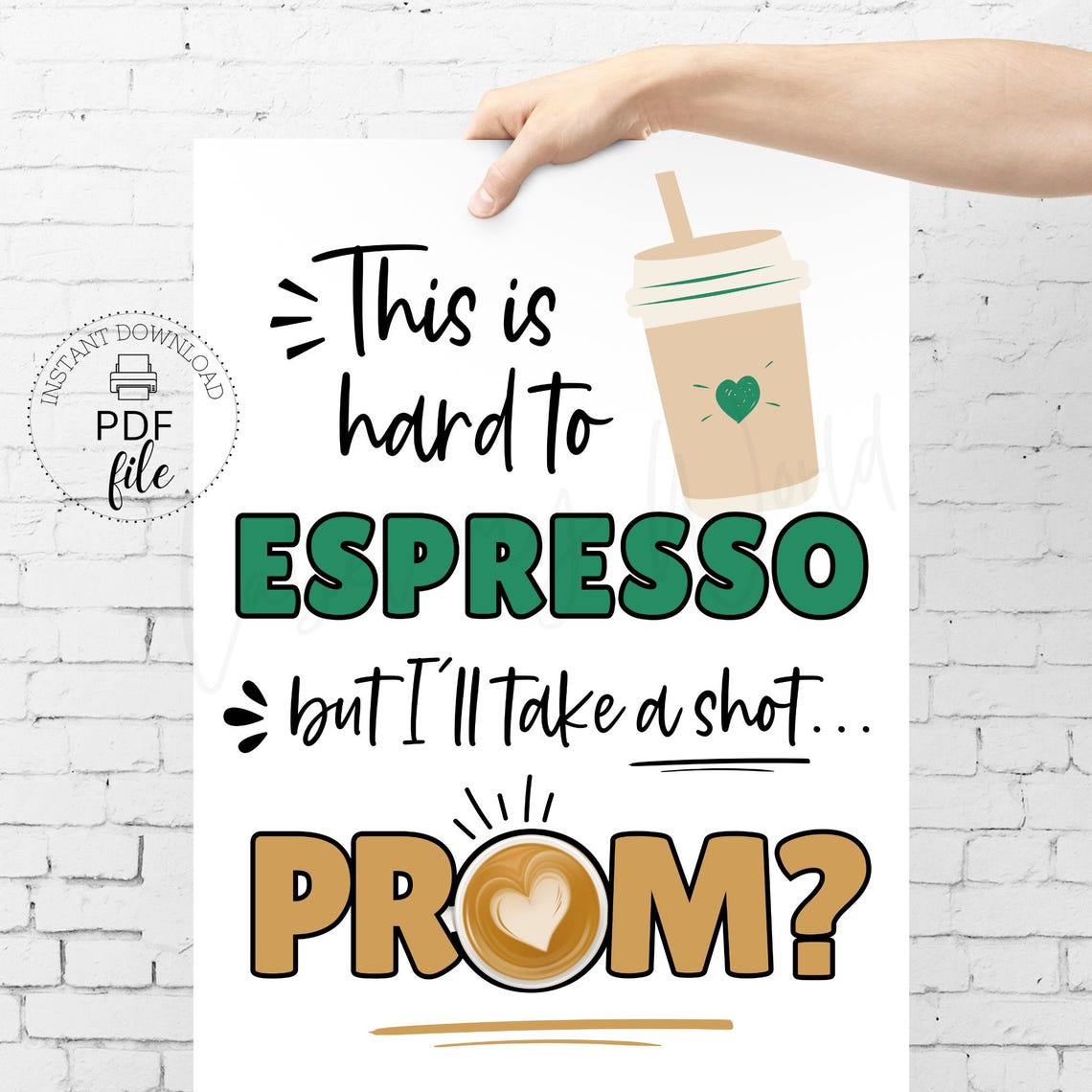 Printable Coffee Promposal Sign | This is Hard to Espresso but I'll ...