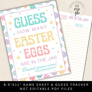 Printable Guess How Many Easter Eggs Are in the Jar Game Sheet + Guess ...