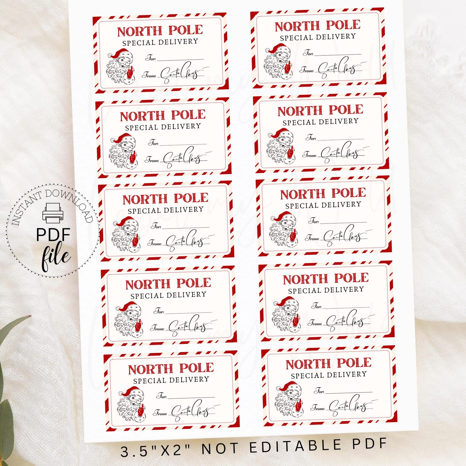Printable From Santa Christmas Tag, North Pole Special Delivery Gift ...