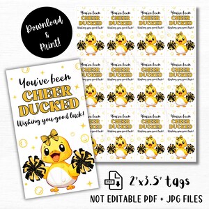 Printable Cheer Duck Tag, You've Been Cheer Ducked Wishing You Good ...