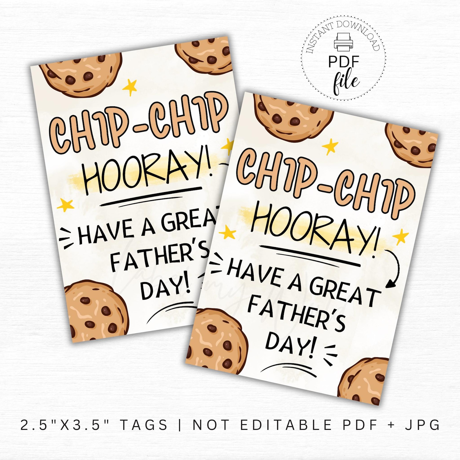 Chip Chip Hooray Happy Father's Day Cookie Treat Tag, Printable Have a ...
