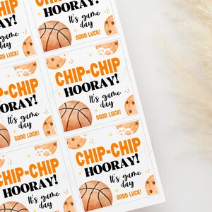Basketball Chip Chip Hooray It's Game Day Good Luck Gift Tags ...