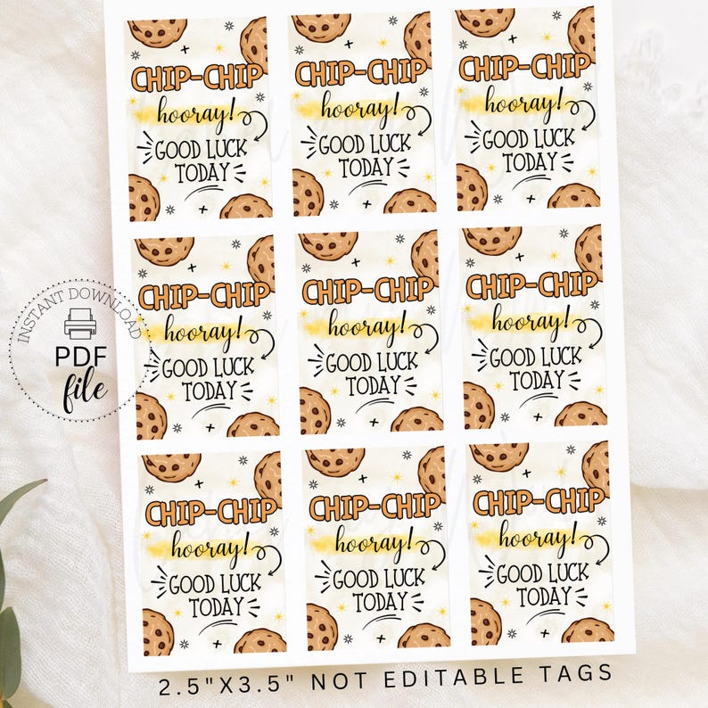Printable Chip Chip Hooray Cookie Tags, Sports/cheer/dance/gymnastics ...