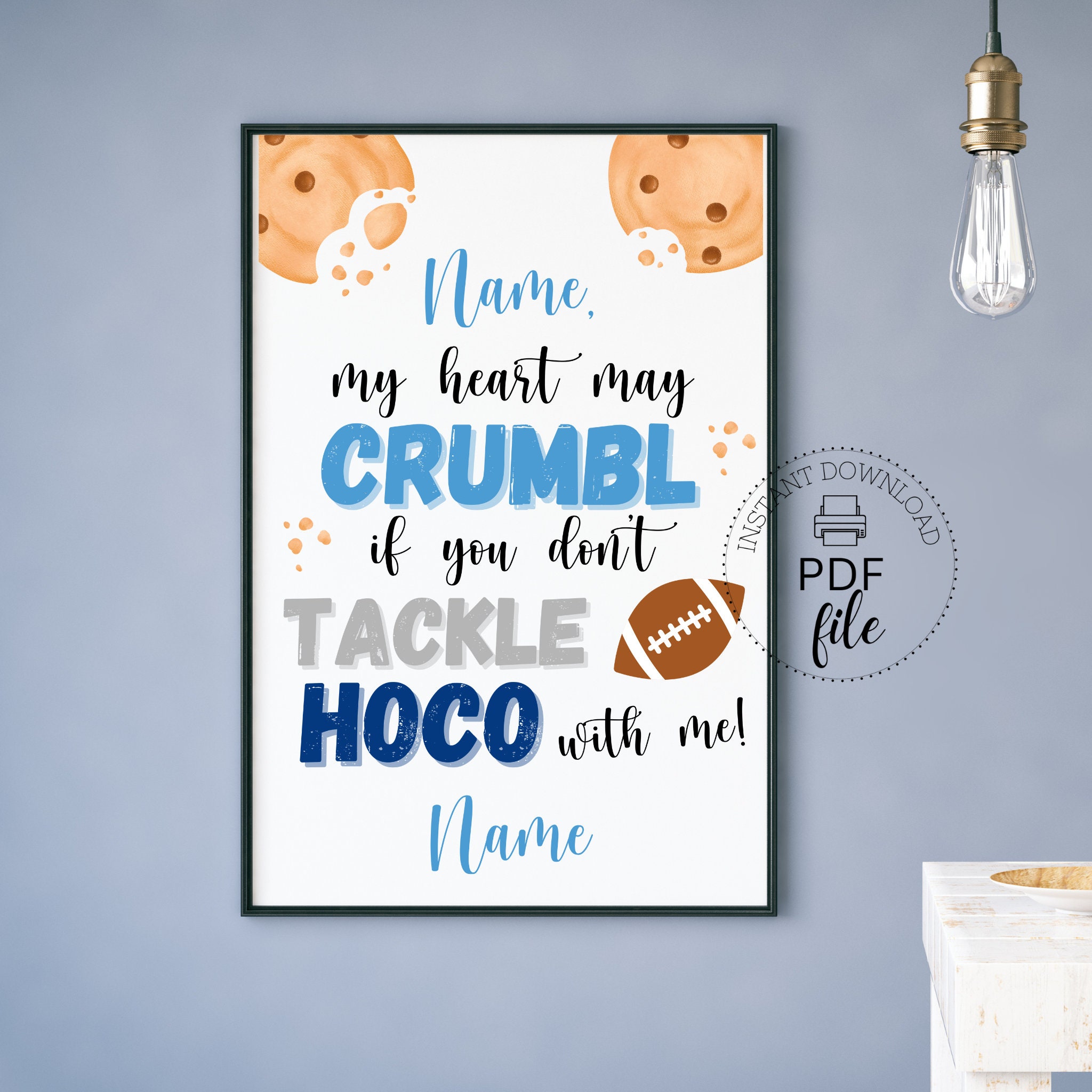 Editable HOCO Cookies/football Proposal Sign Printable My - Etsy